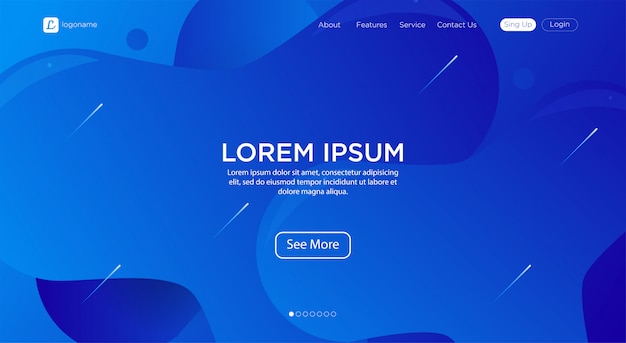 Vibrant Blue Abstract Shapes and Fluid Swirls Website Header | Jiffy ...