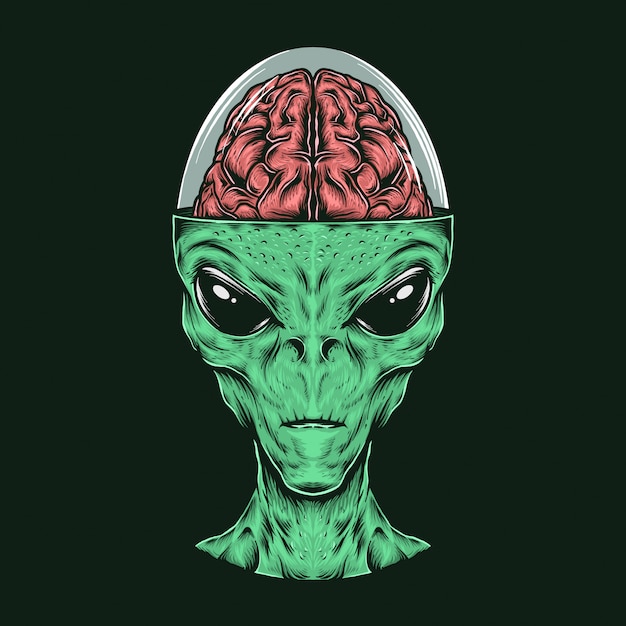 Alien Intellect: Cerebral Extraterrestrial Anatomy Illustration | Jiffy ...
