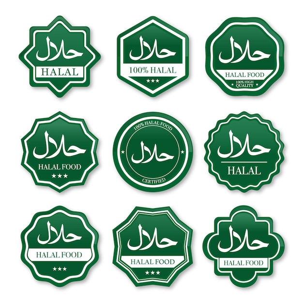 Vibrant Halal Insignia Collection: Authentic Islamic Culinary Seals ...