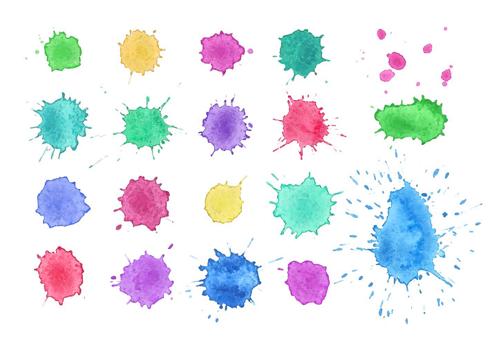Design Elements Isolated On White Background. Watercolor Blots. | Jiffy ...