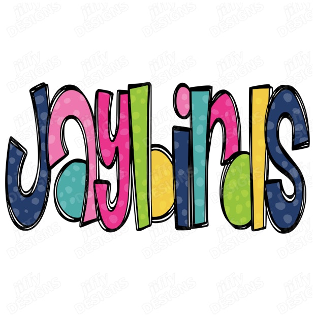 'Jaybins' Vibrant Bubble Letters in Playful Multicolor Design | Jiffy ...