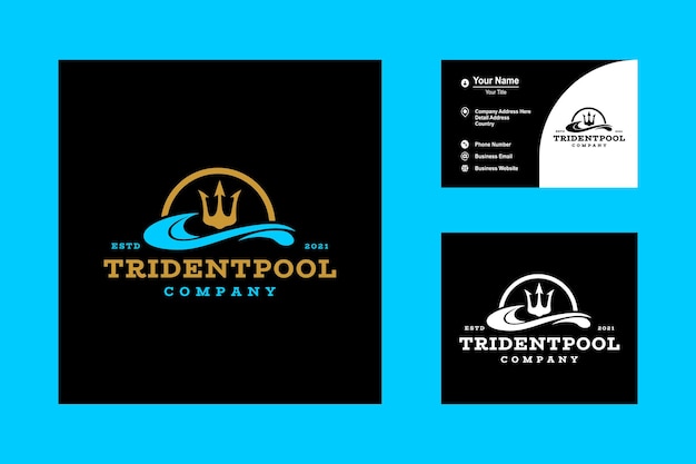 Trident Pool Company: Aquatic Logo and Identity | Jiffy Designs