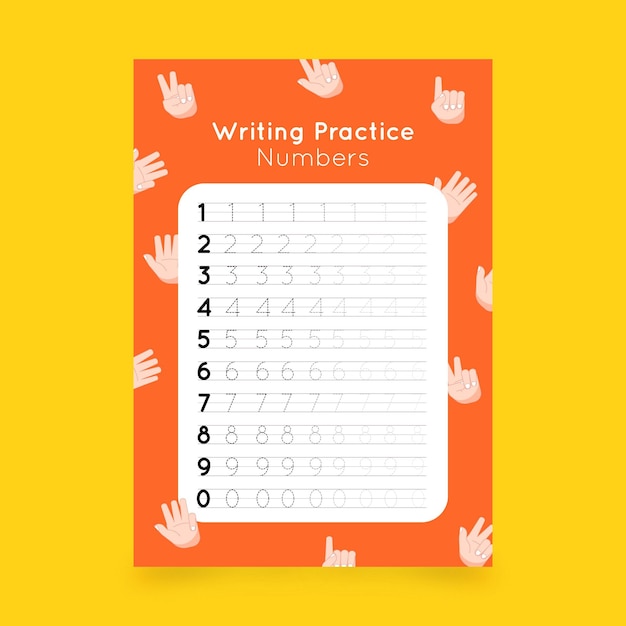 Vibrant Writing Practice Template for Mastering Numbers | Jiffy Designs