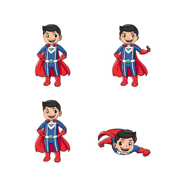Cheerful Superhero in Vibrant Costume Poses Dynamically | Jiffy Designs