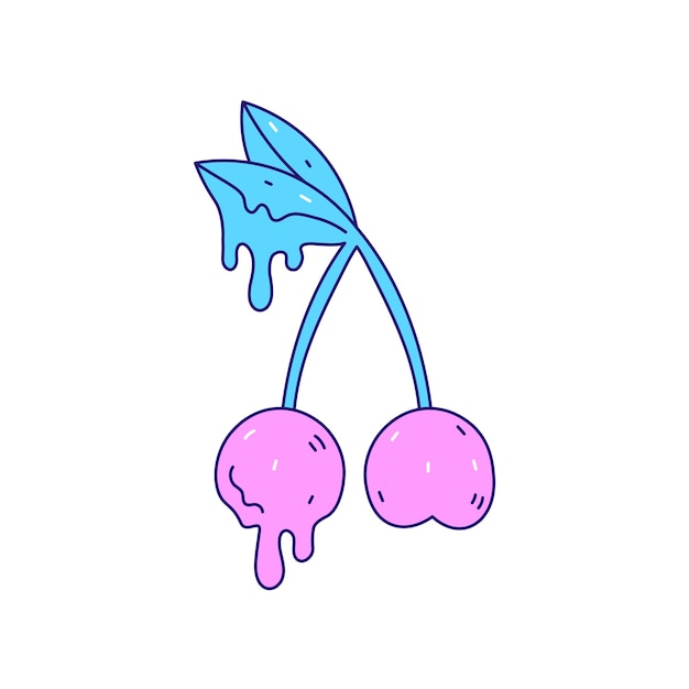 Vibrant Cherry Blossom Illustration with Dripping Effect | Jiffy Designs