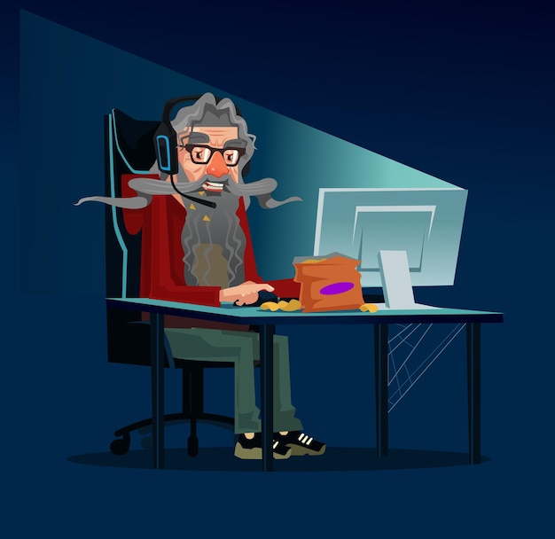 Eccentric Programmer Diligently Coding in the Dim Glow of a Computer Screen | Jiffy Designs