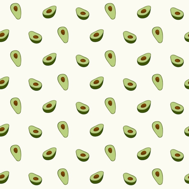 Vibrant Avocado Pattern with Repeating Green Fruit Illustrations ...
