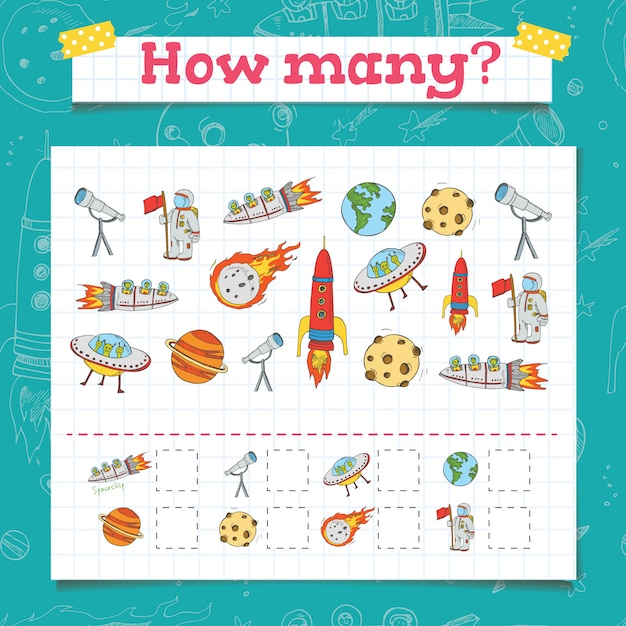 Engaging Space-Themed Collection of Illustrated Icons and Objects ...