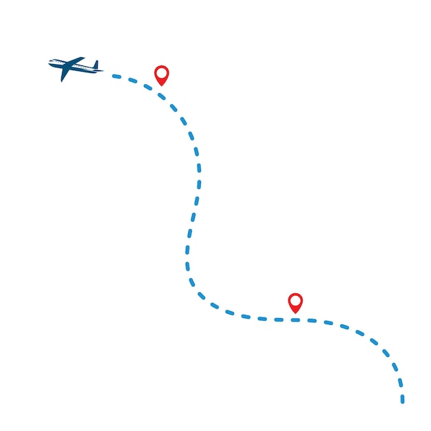 Stylized Airplane Flight Path with Dotted Route | Jiffy Designs