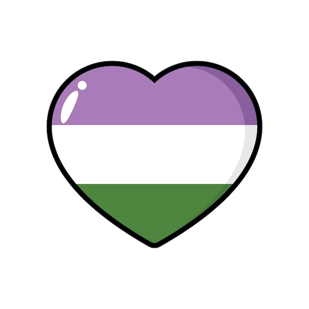 Vibrant Heart-Shaped Genderqueer Pride Flag | Jiffy Designs