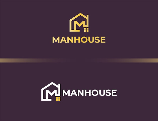 Stylish Manhouse Logo with Geometric House Symbol | Jiffy Designs