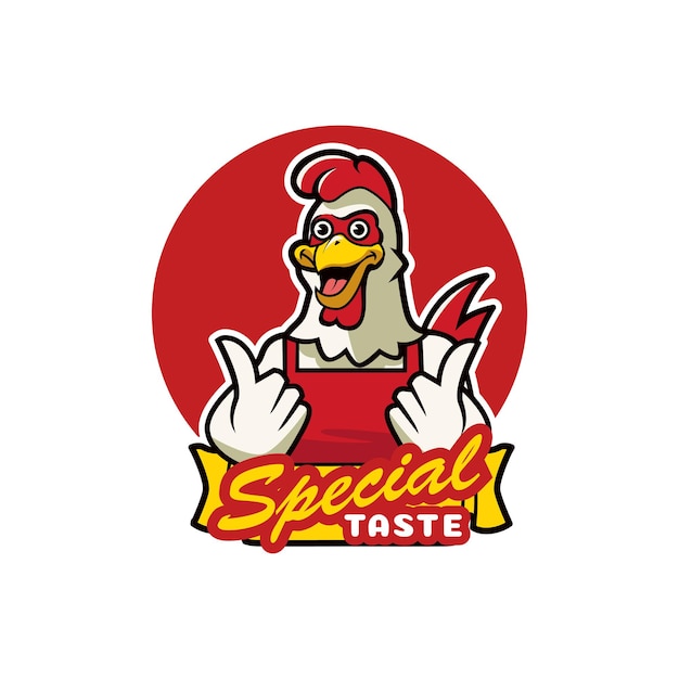 Vibrant Rooster Logo with Enticing 'Special Taste' Slogan | Jiffy Designs