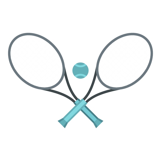 Elegant Crossed Tennis Rackets with Vibrant Teal Accent | Jiffy Designs