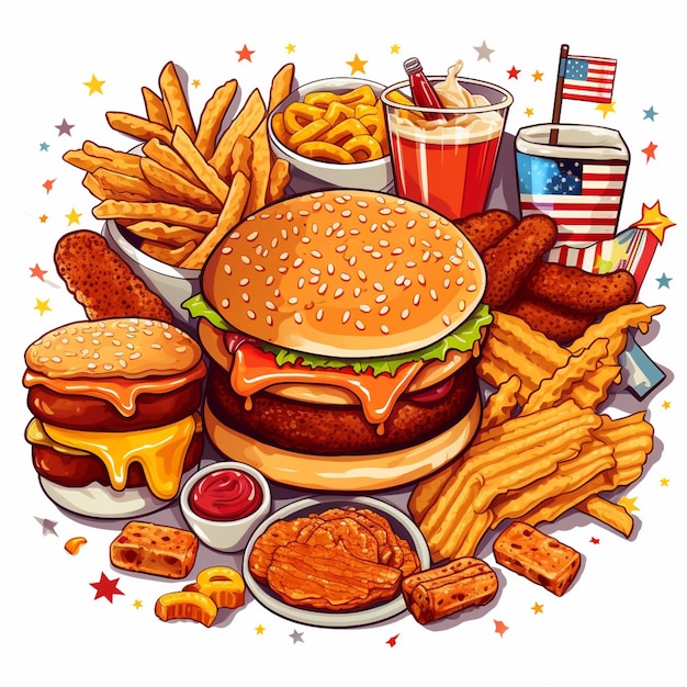 Delightful American-Style Fast Food Feast | Jiffy Designs