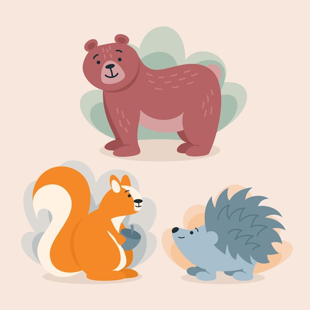 Charming Forest Friends: Bear, Squirrel, and Hedgehog | Jiffy Designs