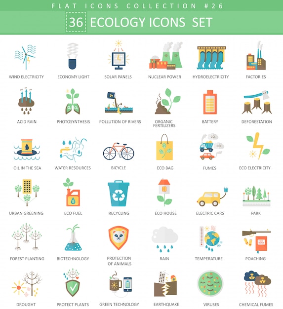 Comprehensive Ecology Icons: Diverse Environmental Symbols and Visuals ...
