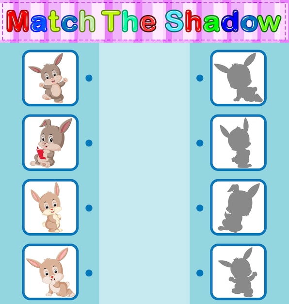 Adorable Bunny Shadows Matching Game | Jiffy Designs