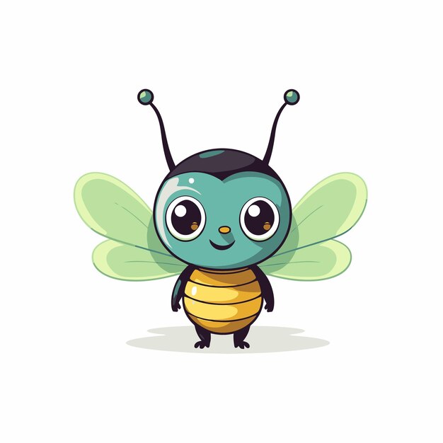 Adorable Cartoon Bee with Expressive Eyes and Vibrant Wings | Jiffy Designs