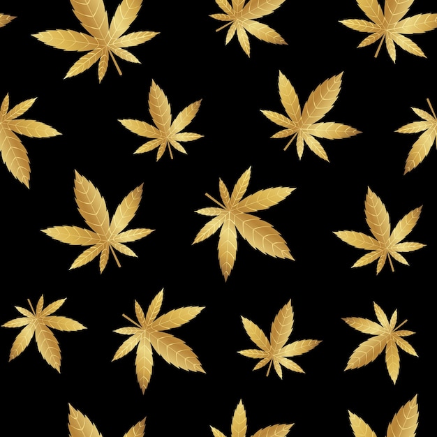 Dazzling Golden Marijuana Leaf Pattern | Jiffy Designs