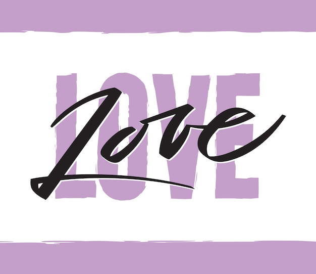Stylized 'Love' Text Design with Lavender and Black Colors | Jiffy Designs