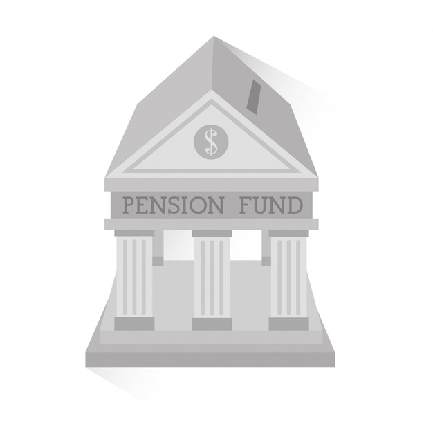 Grayscale Illustration of a Pension Fund Building Facade | Jiffy Designs
