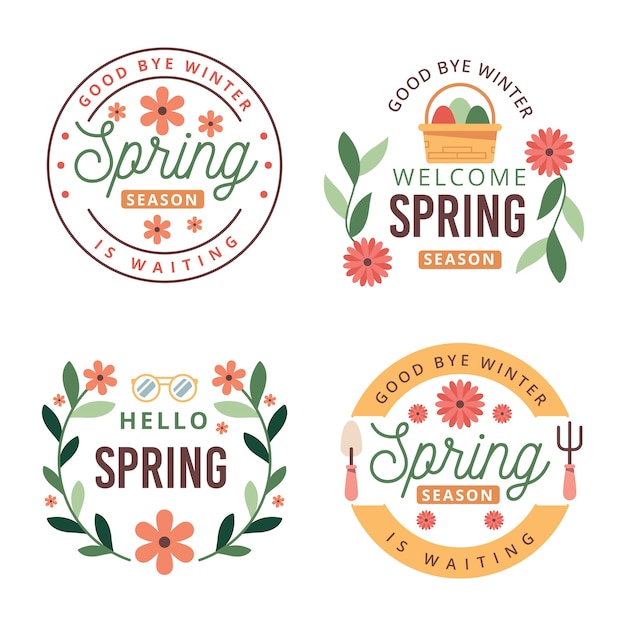 Spring Season Floral Badges and Emblems Collection | Jiffy Designs