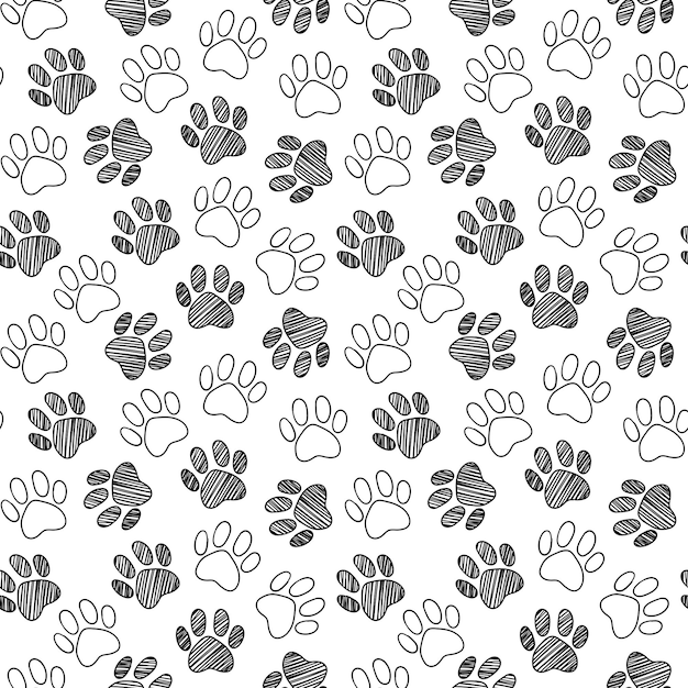 Playful Paw Prints in Shades of Gray | Jiffy Designs