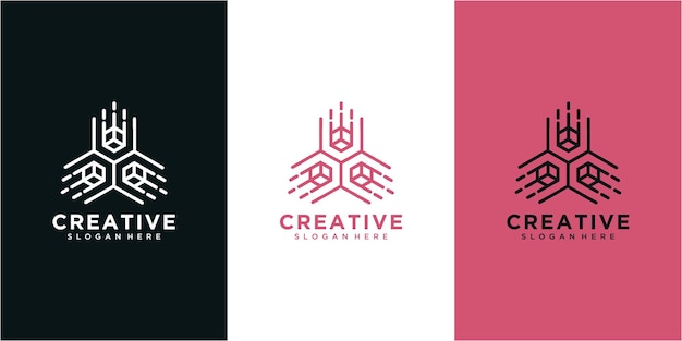 Geometric Monogram Logos with Vibrant Color Schemes | Jiffy Designs