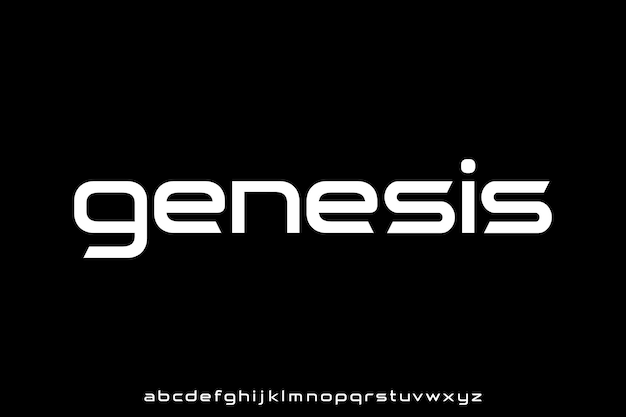 Sleek and Futuristic Genesis Logo in Bold White Text | Jiffy Designs