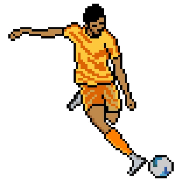 Pixel Art Athlete Dribbling a Soccer Ball | Jiffy Designs