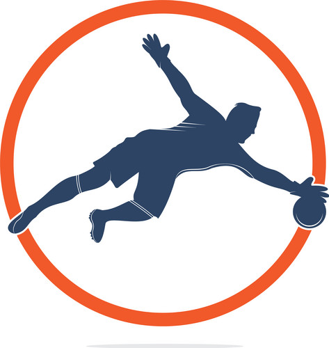 Goalkeeper Player Logo. Modern Soccer Player In Action Logo Save By The ...