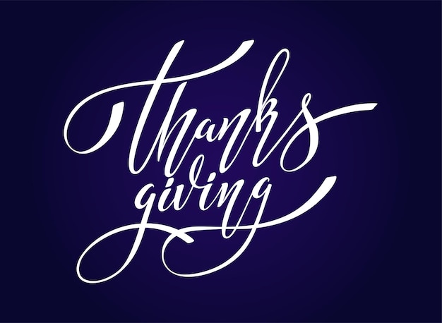 Elegant Calligraphic Thanksgiving Greeting in Cursive Script | Jiffy ...