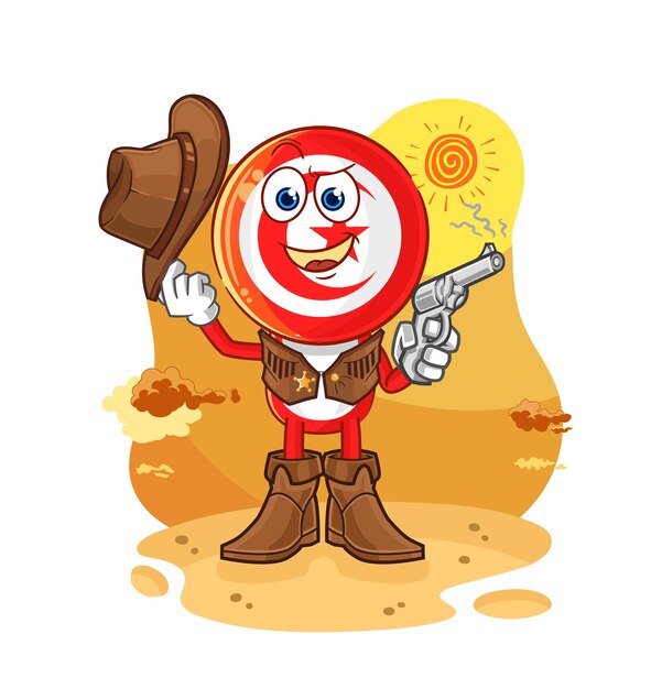 Cheerful Cowboy Target Character with Lasso and Pistol | Jiffy Designs