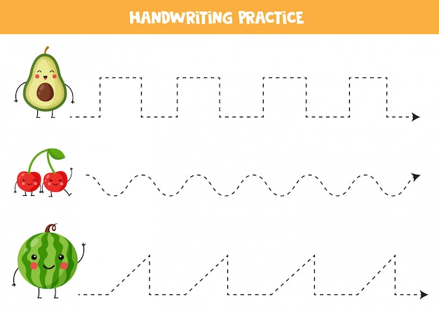 Adorable Fruit Characters for Handwriting Practice | Jiffy Designs