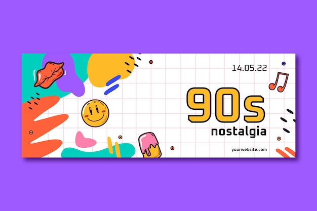 Vibrant Retro Symbols Celebrating the Nostalgic 90s Era | Jiffy Designs
