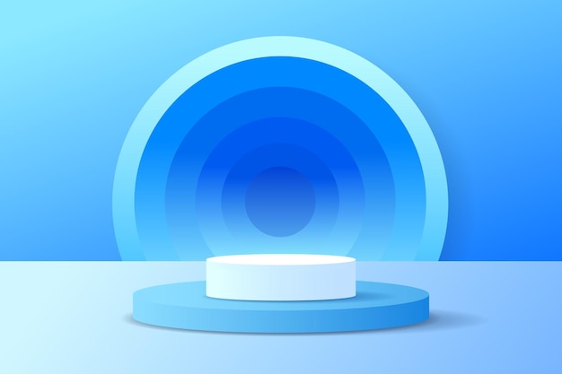 Serene Blue Concentric Circles Minimalist Product Display | Jiffy Designs