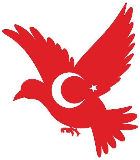 Majestic Turkish Red Falcon with Crescent Moon Symbol | Jiffy Designs