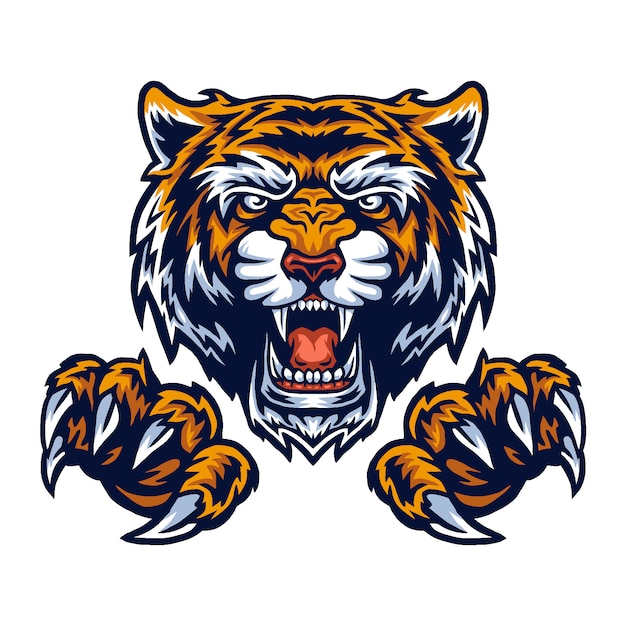 Fierce and Formidable Tiger Roaring with Powerful Claws | Jiffy Designs