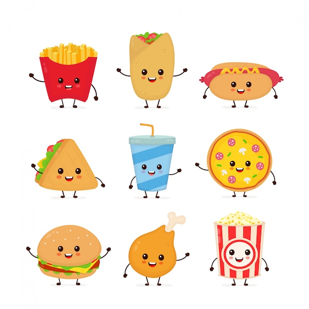 Delightful Assortment of Cheerful Food Icons for Diverse Applications ...