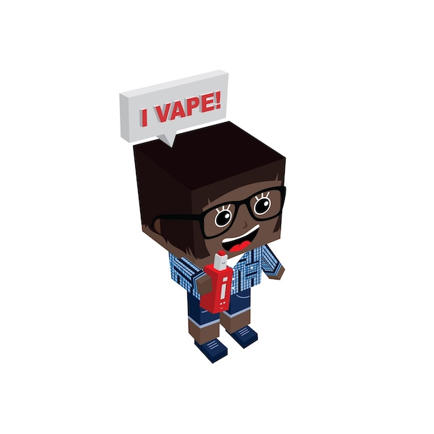 Quirky Vape-Themed Cartoon Character with Googly Eyes and Vape Box ...