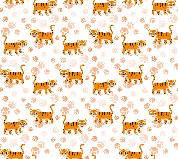 Playful Tiger Paw Print Pattern | Jiffy Designs
