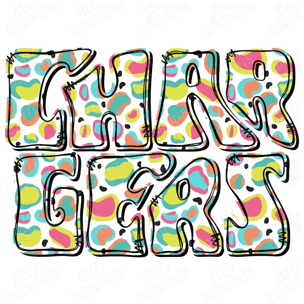 'Char Girl' Playful Typography with Vibrant Bubble Pattern | Jiffy Designs