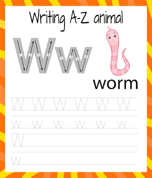 Adorable Worm Writing Practice for Kids | Jiffy Designs