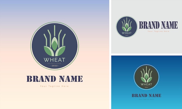 Elegant Wheat Emblem with Sleek Brand Name | Jiffy Designs