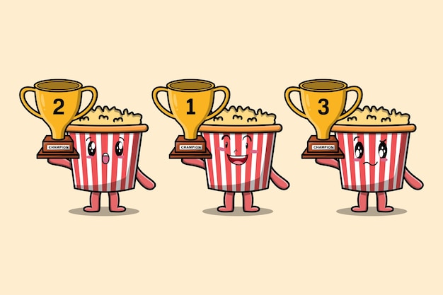 Playful Popcorn Champions Celebrate Winning Trophies | Jiffy Designs