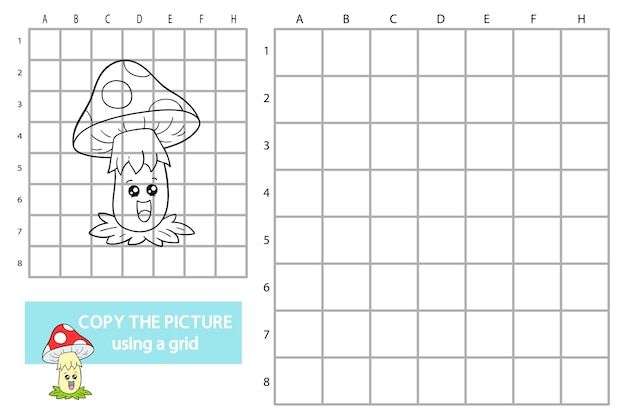 Delightful Mushroom Character on Graph Paper | Jiffy Designs