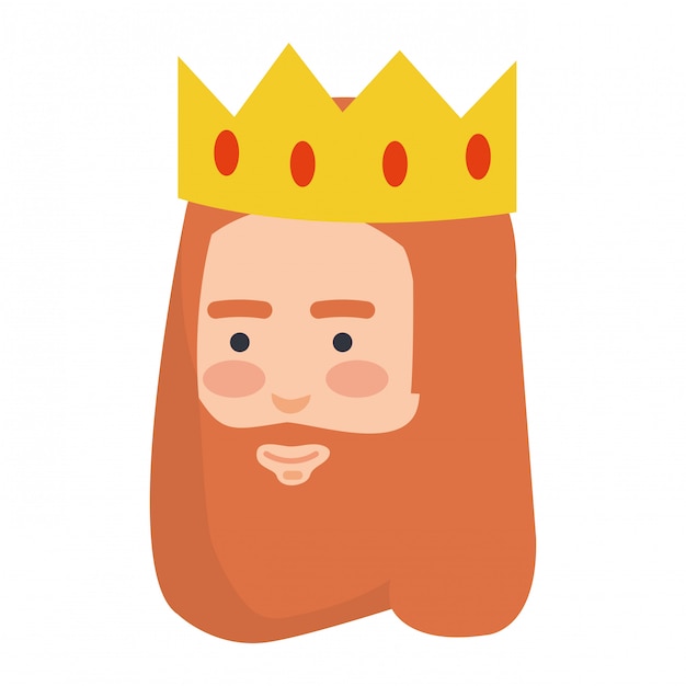 Smiling King with Red Beard and Golden Crown Illustration | Jiffy Designs