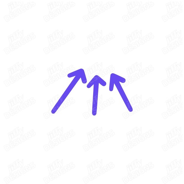 Trio of Upward Arrows in Vibrant Purple with Bold Geometric Shapes ...