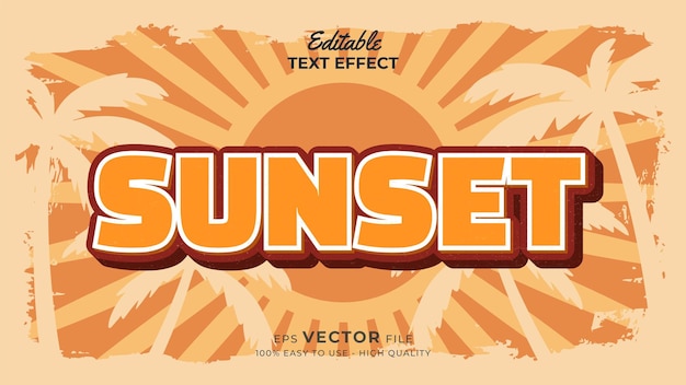 Vibrant Sunset Text Effect with Palm Trees | Jiffy Designs