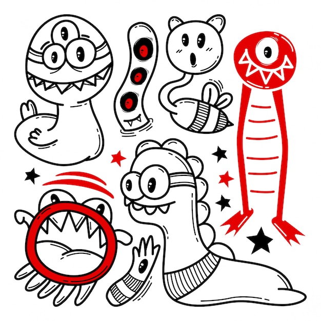 Whimsical Doodles of Quirky Cartoon Monsters and Creatures | Jiffy Designs